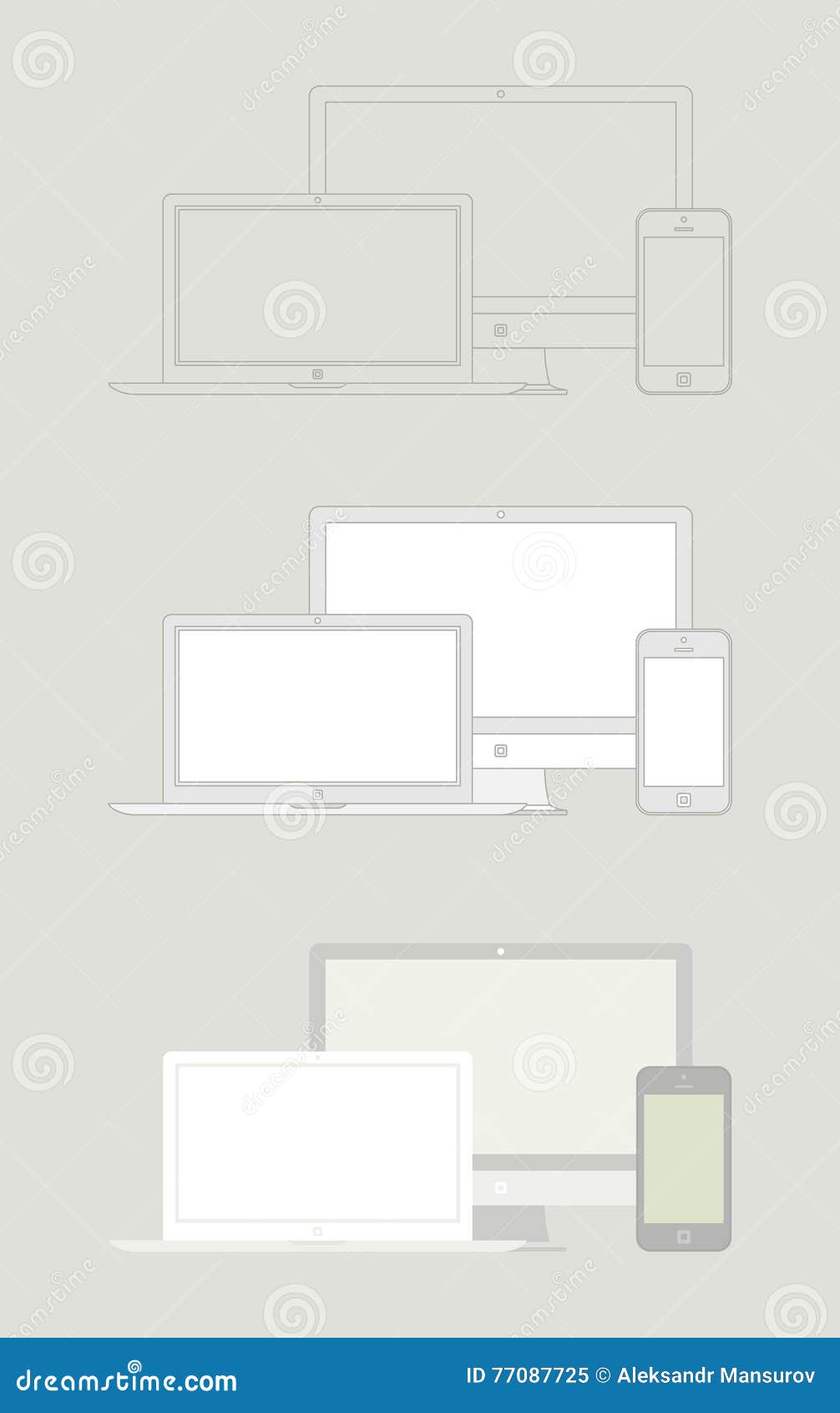 Computer outline stock vector. Illustration of vector - 77087725