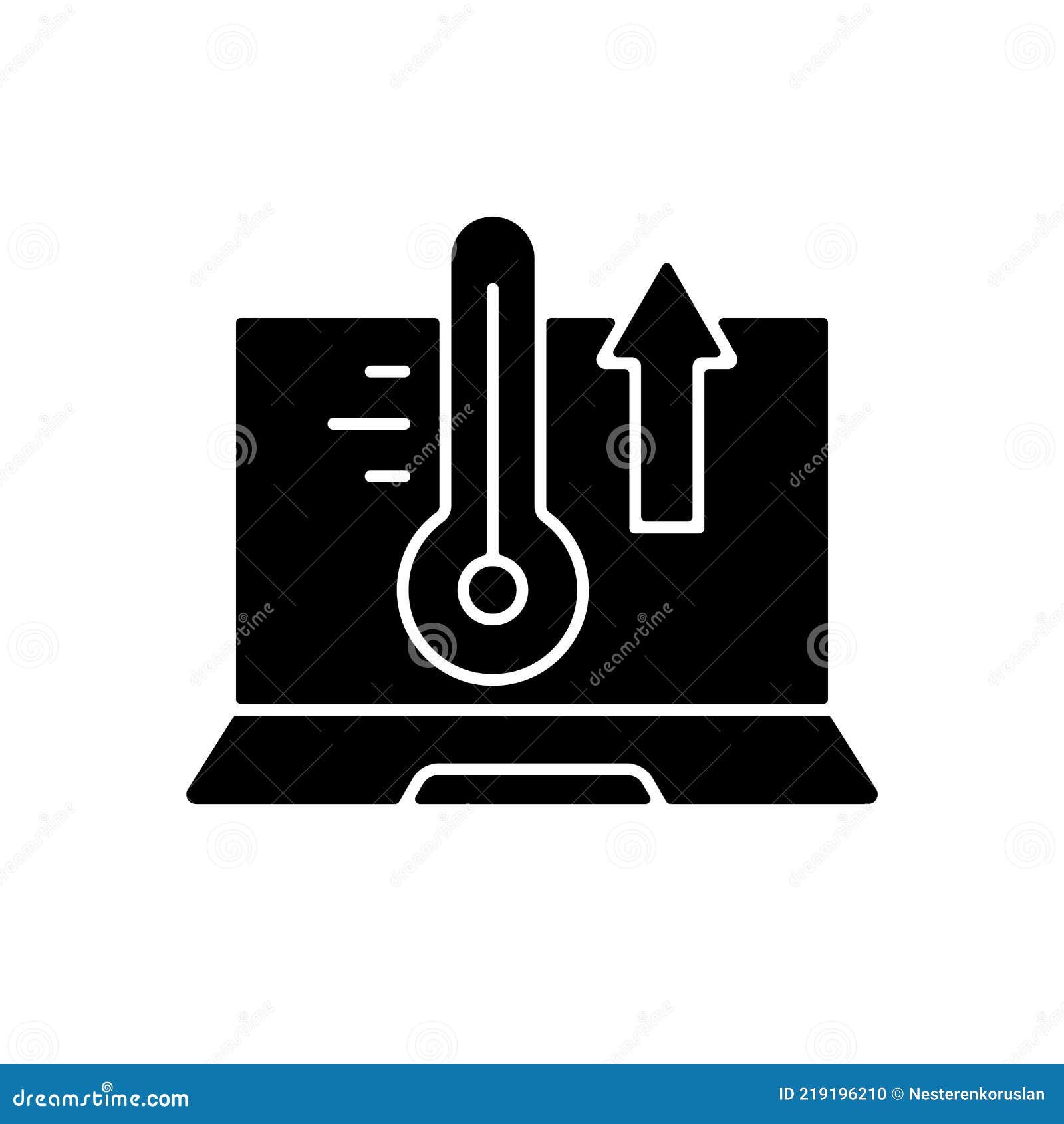 Computer Overheating Black Glyph Icon Stock Vector - Illustration of ...