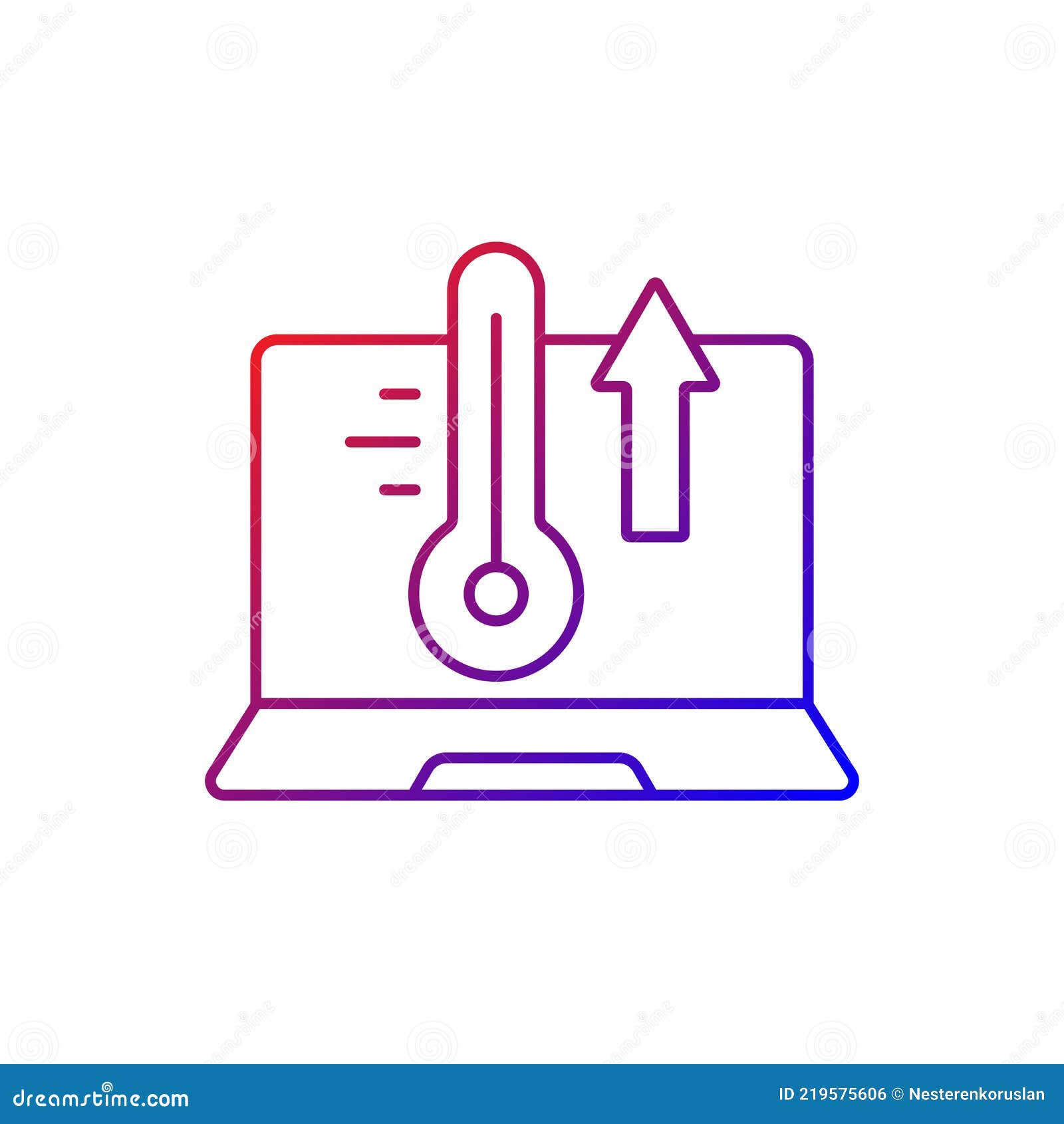 Computer Overheating Gradient Linear Vector Icon Stock Vector ...