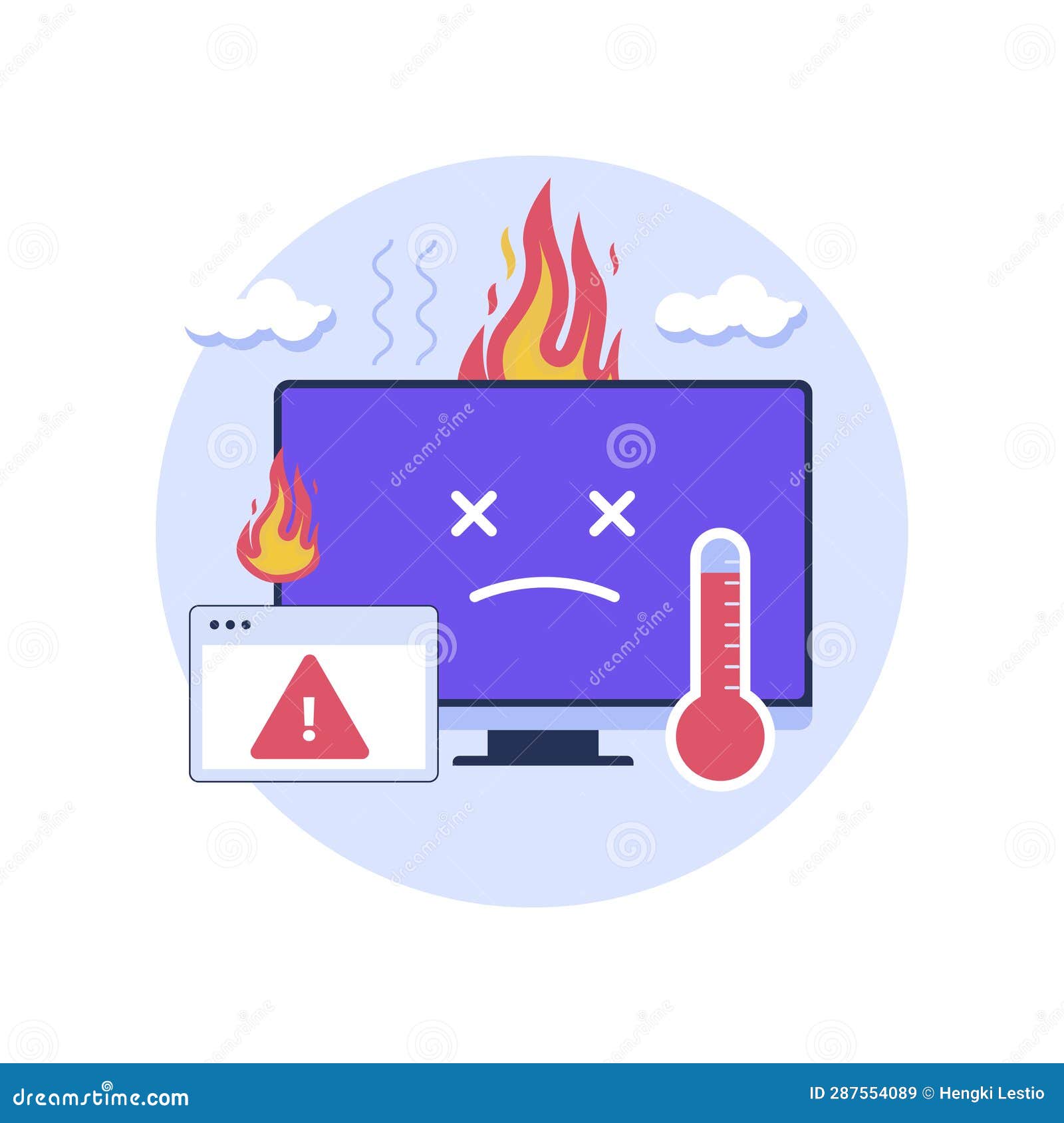 Computer Overheating Problem Illustration Concept Stock Vector ...