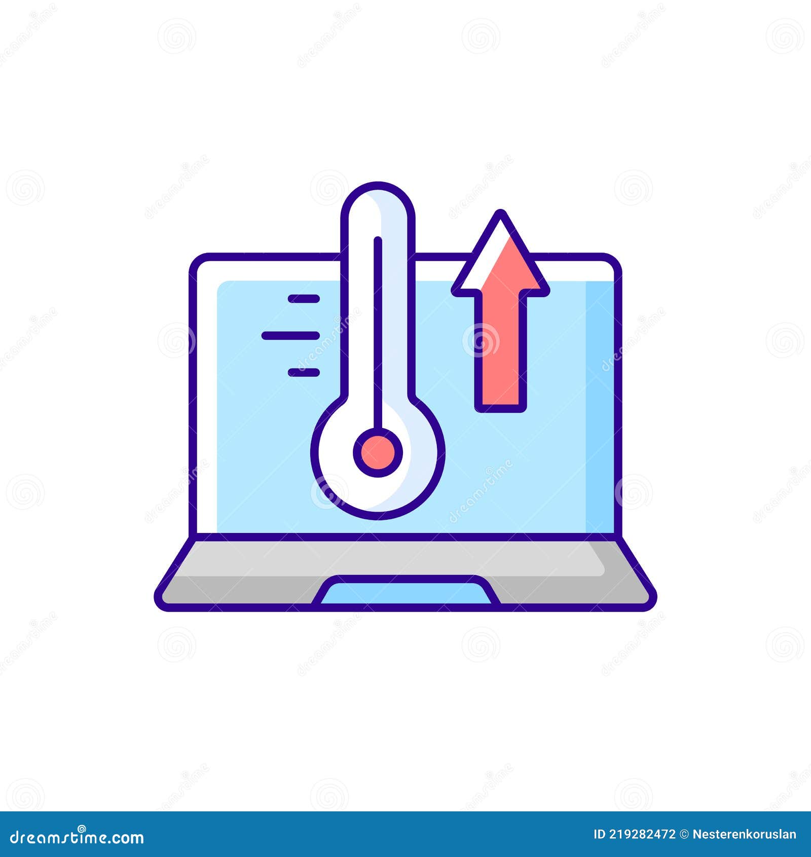 CPU, GPU Processor Overheating, Cooling, Fast Processing Of Information. Isometric Image, Copy ...