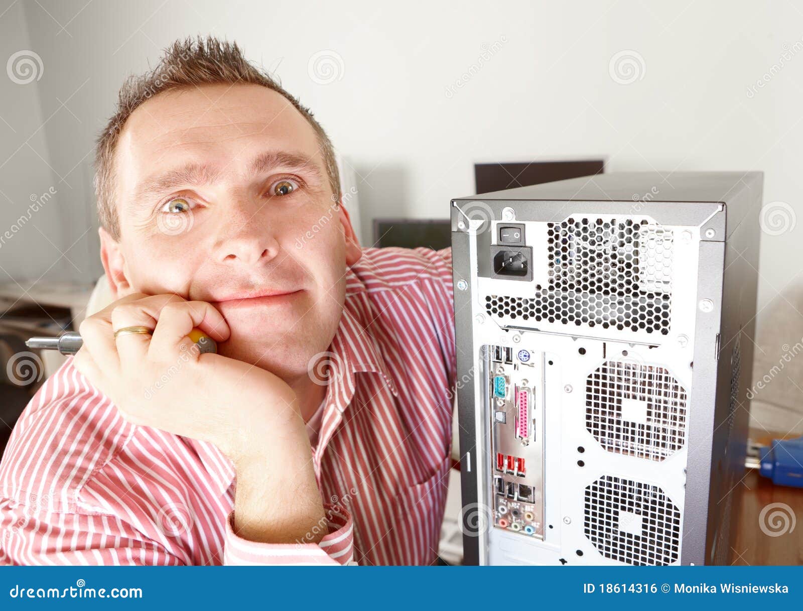 Computer owner stock photo. Image of indoors, broken - 18614316