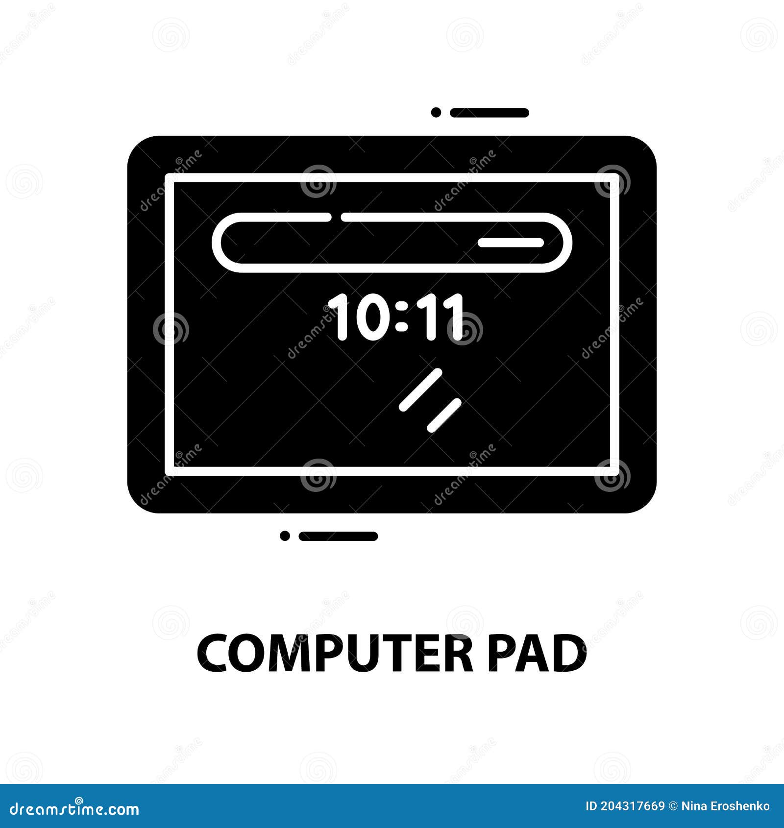Computer Pad Icon, Black Vector Sign with Editable Strokes, Concept ...