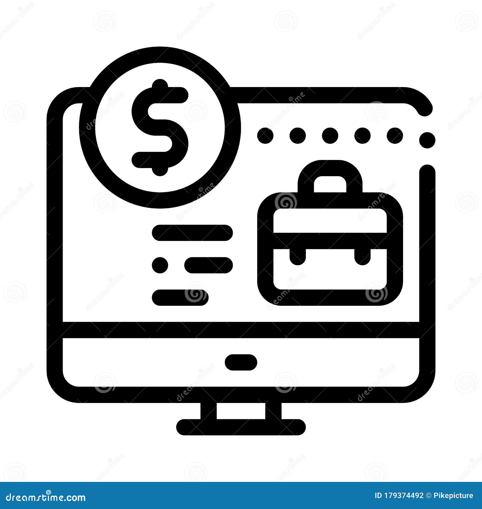 Computer Paid Work Icon Vector Outline Illustration Stock Vector ...