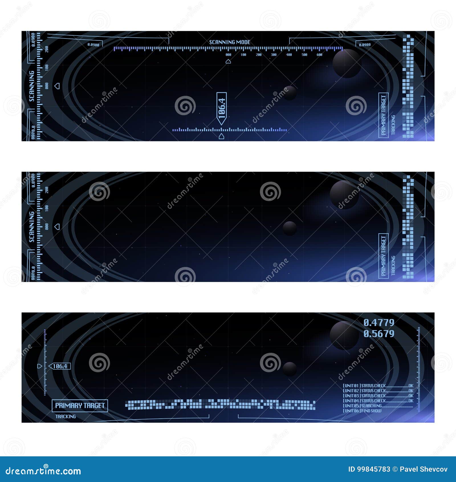 Computer panel banners stock vector. Illustration of extreme - 99845783