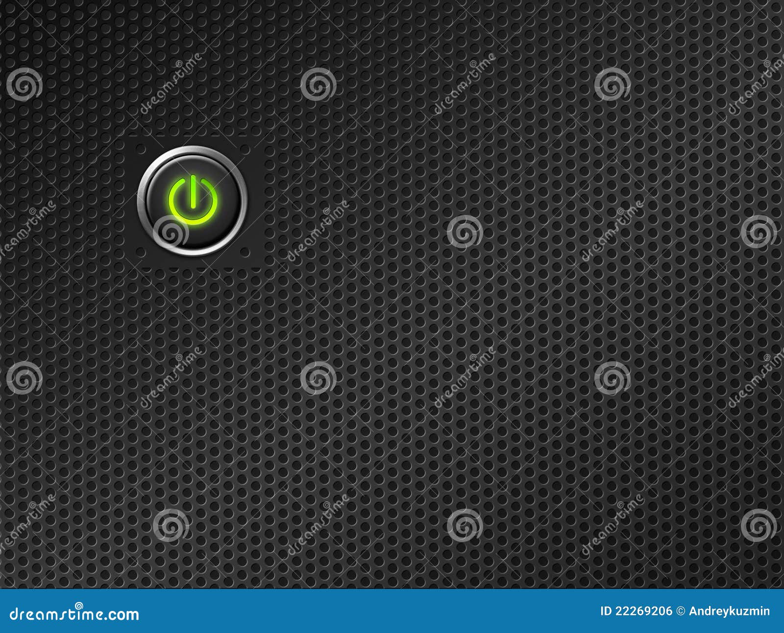 Computer Panel with Power Button on Concept Stock Illustration ...