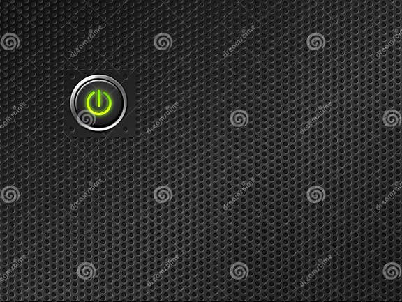 Computer Panel with Power Button on Concept Stock Illustration ...