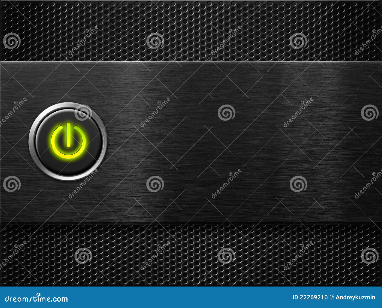 Computer Panel with Power Button on Concept Stock Illustration ...