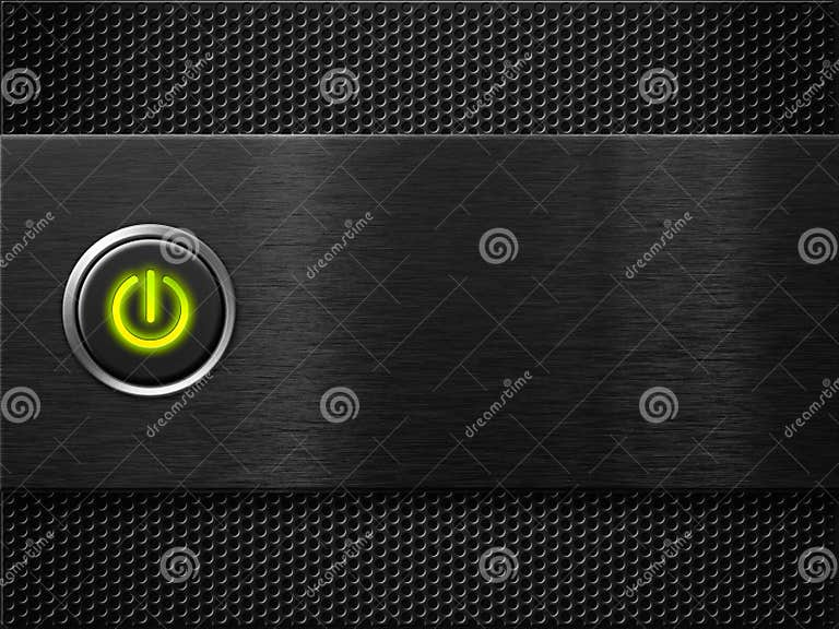 Computer Panel with Power Button on Concept Stock Illustration ...