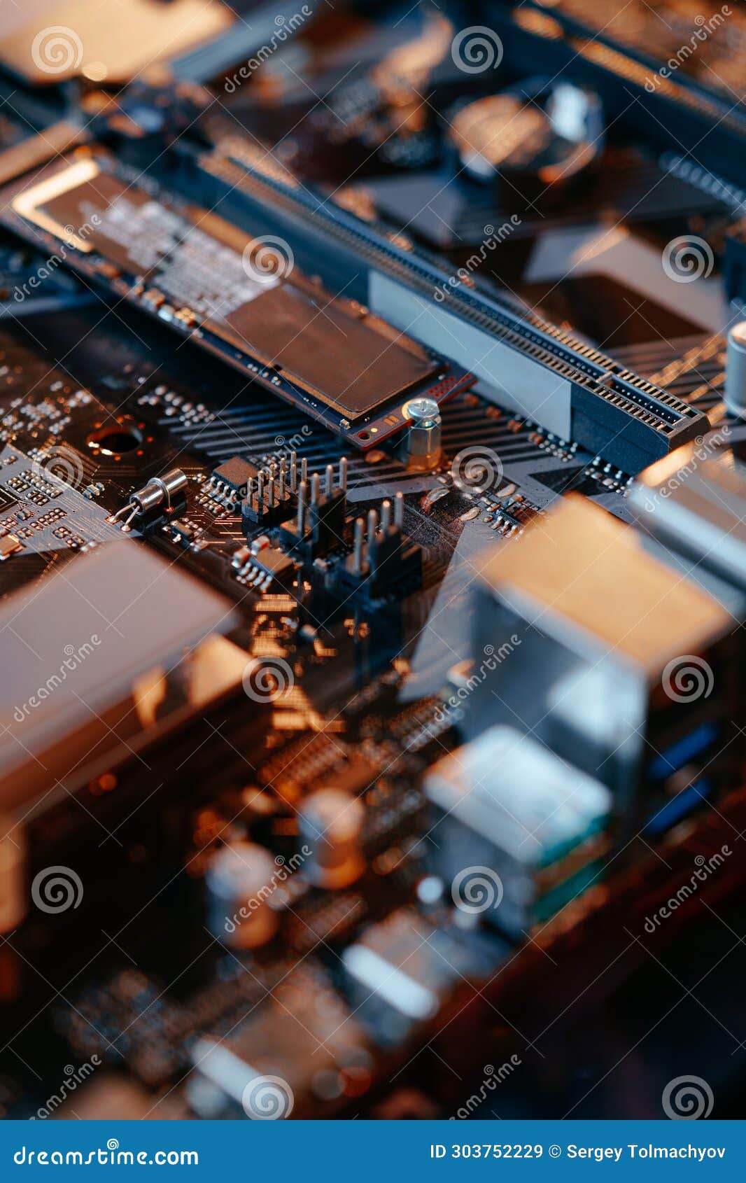 Computer Part Circuit Board Close Up Photo Stock Image - Image of ...