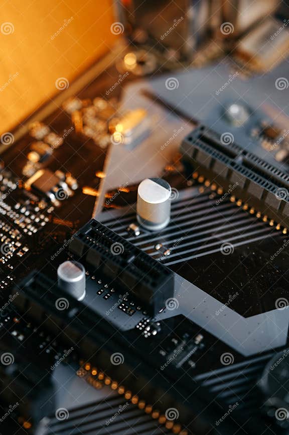 Computer Part Circuit Board Close Up Photo Stock Image - Image of ...