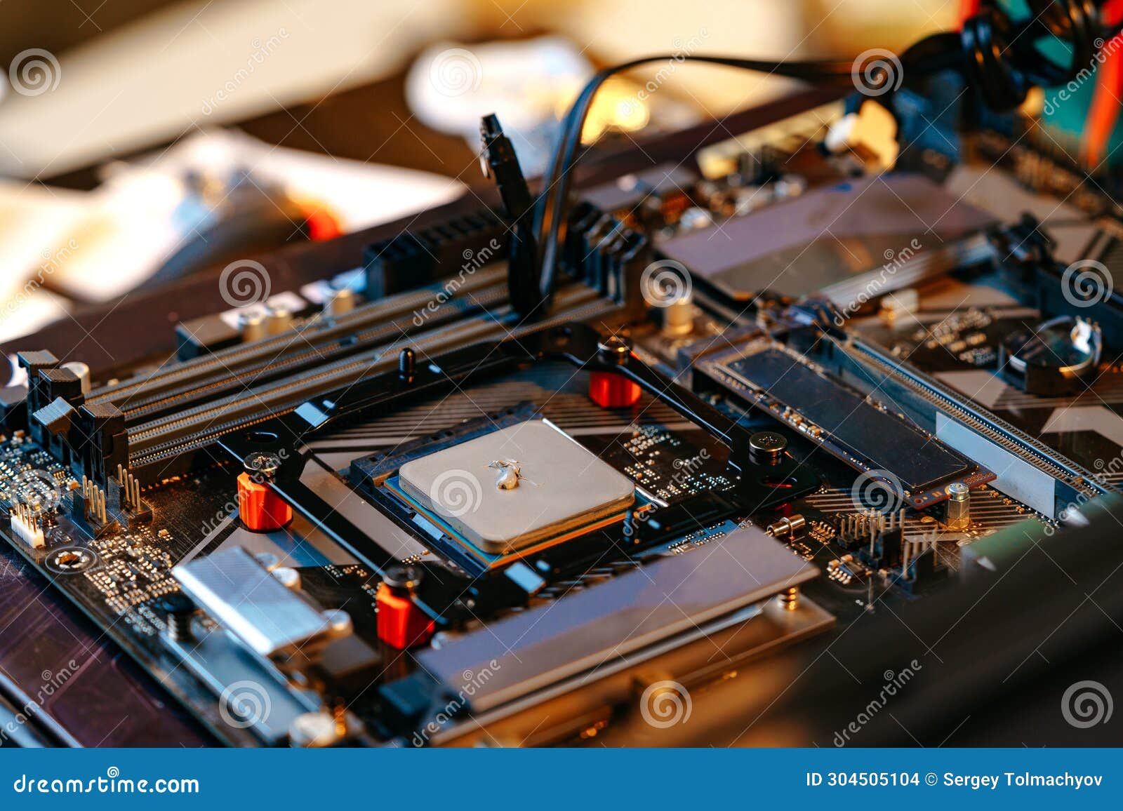 Computer Part Circuit Board Close Up Photo Stock Illustration ...