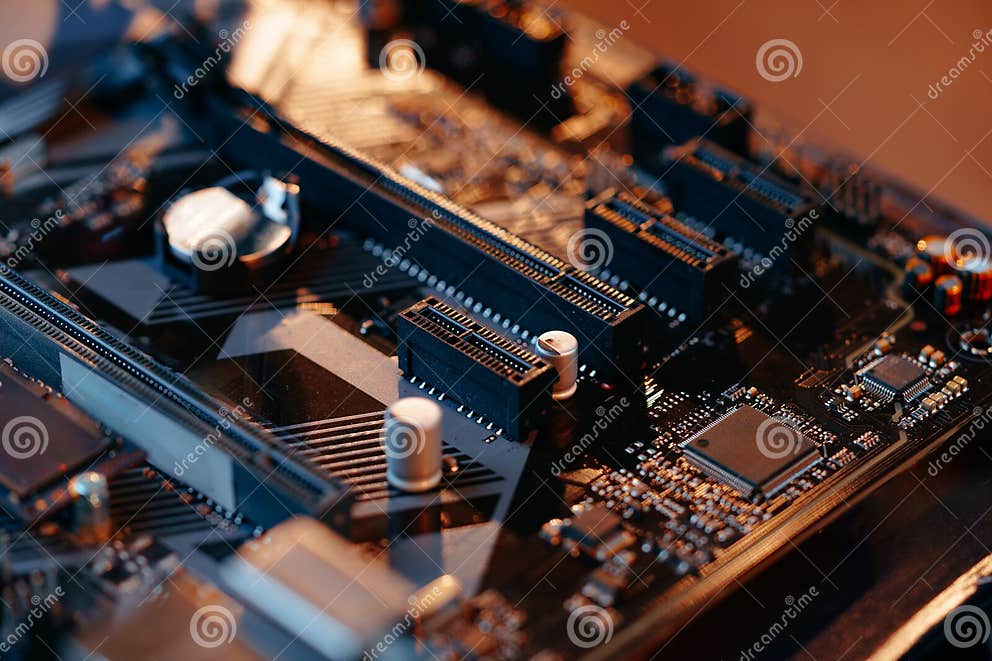 Computer Part Circuit Board Close Up Photo Stock Photo - Image of ...