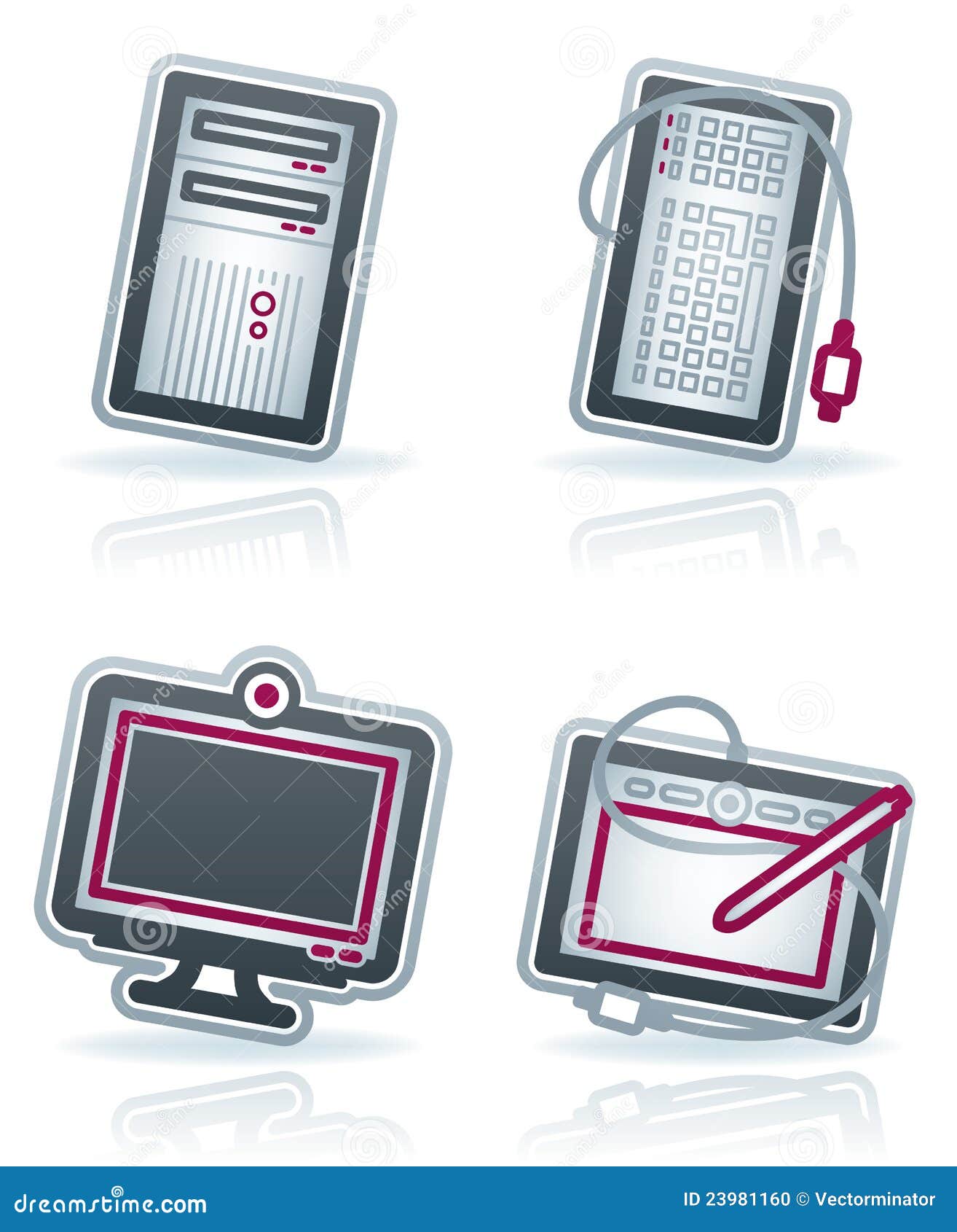 Computer Parts Cartoon Vector | CartoonDealer.com #26535073