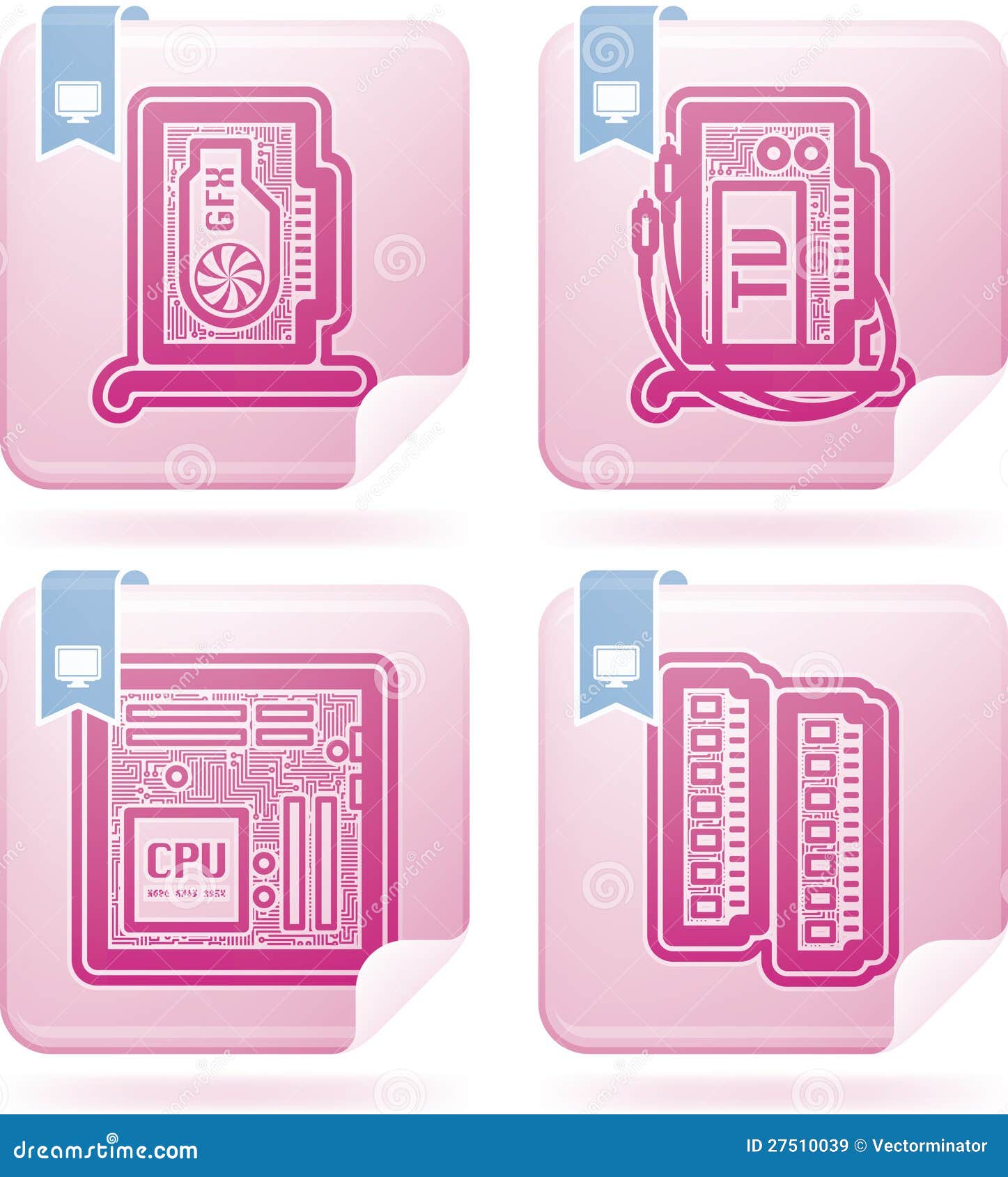 Computer Parts stock vector. Illustration of pictogram - 27510039