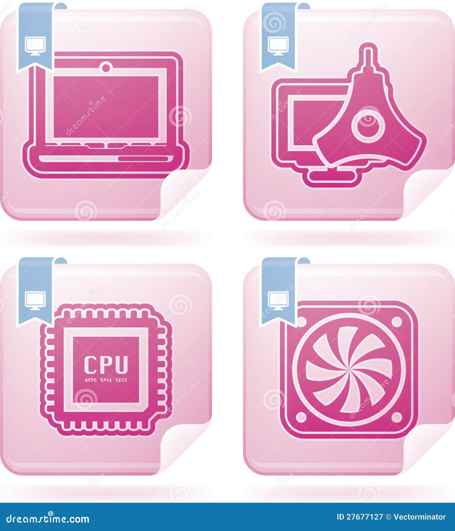 Computer Parts stock vector. Illustration of color, button - 27677127