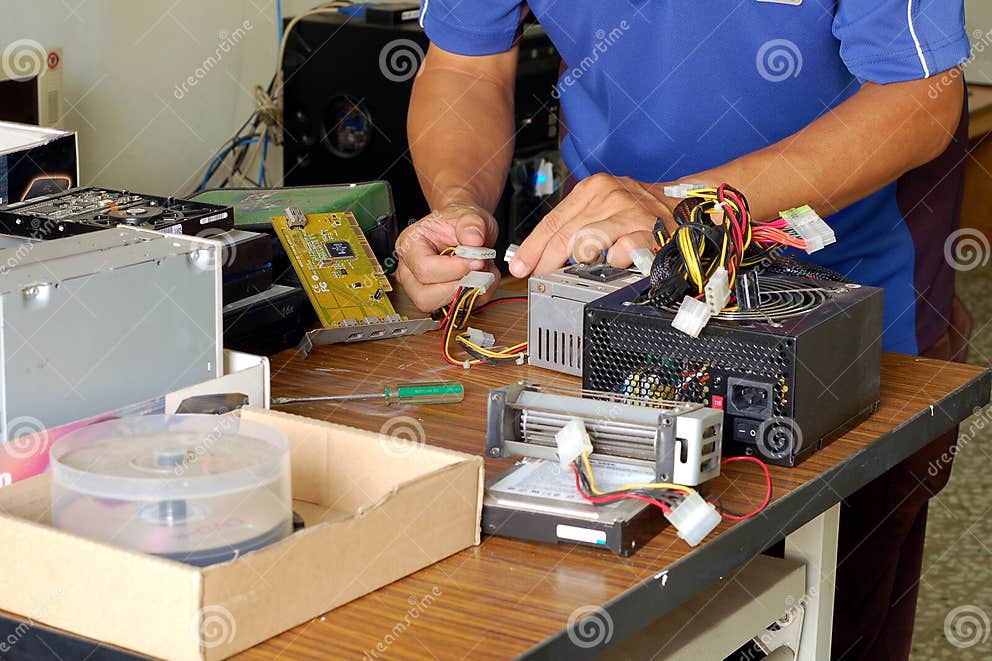 Computer parts assembly stock image. Image of work, hand - 20966365