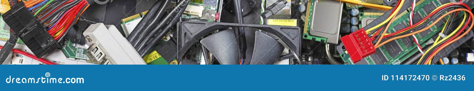 Computer parts banner stock photo. Image of disk, dent - 114172470