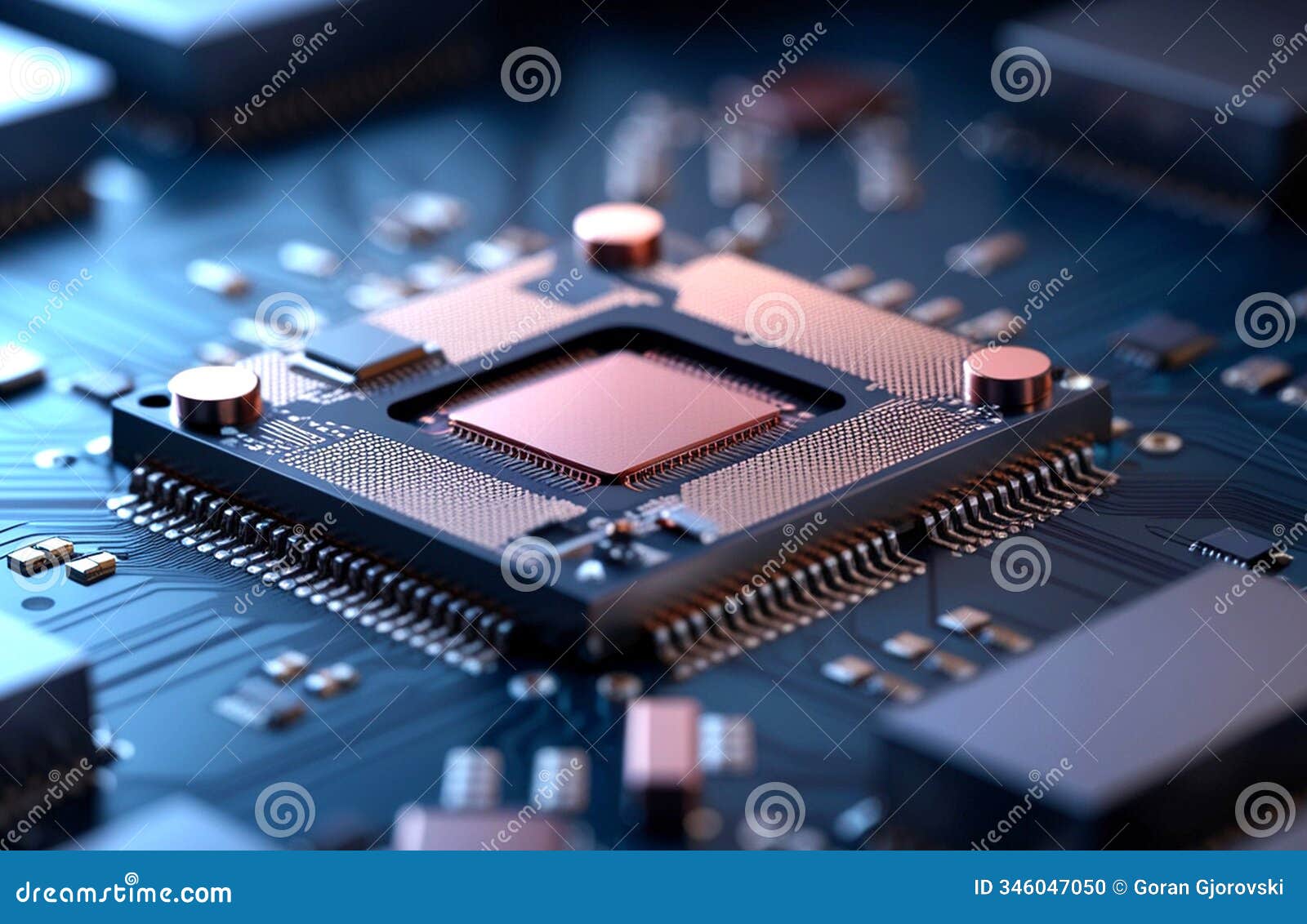 Computer Parts Close Up. Computer Chip Stock Illustration ...