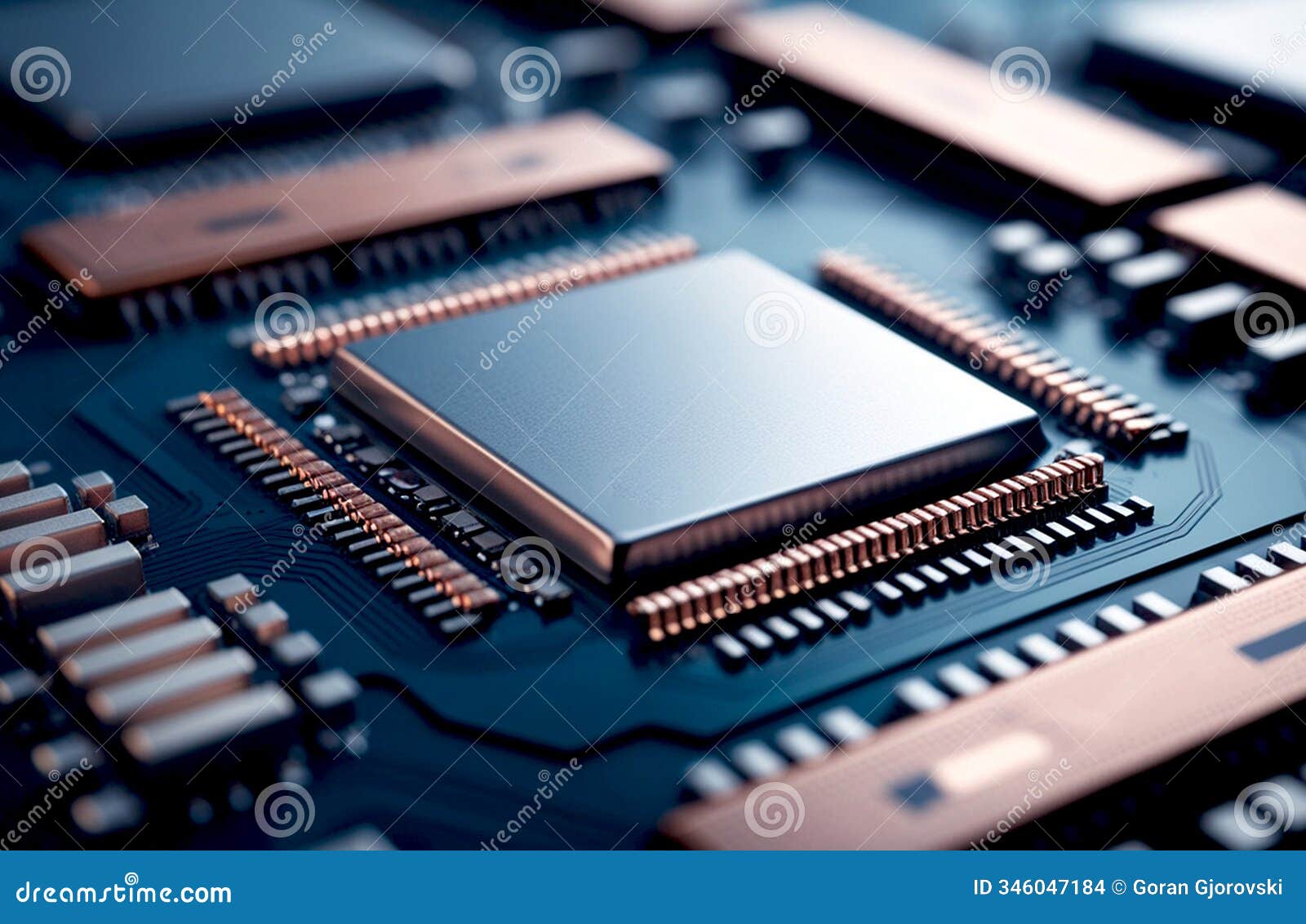 Computer Parts Close Up. Computer Chip Stock Illustration ...
