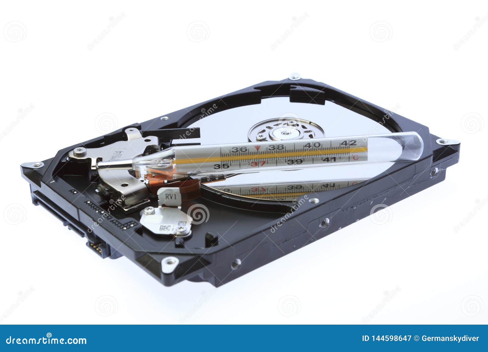 A Computer Disk with a High Temperature. Stock Image - Image of server ...