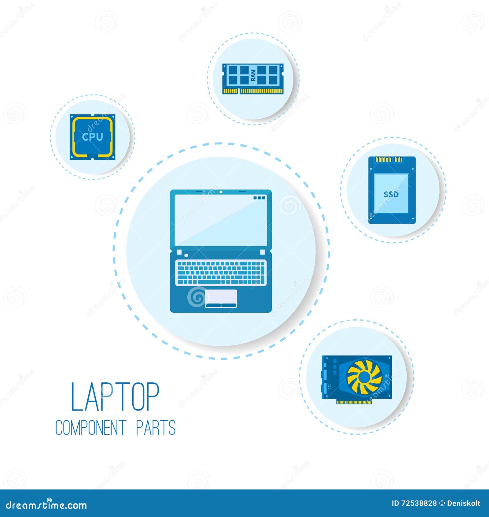Computer parts icons stock vector. Illustration of collection - 72538828