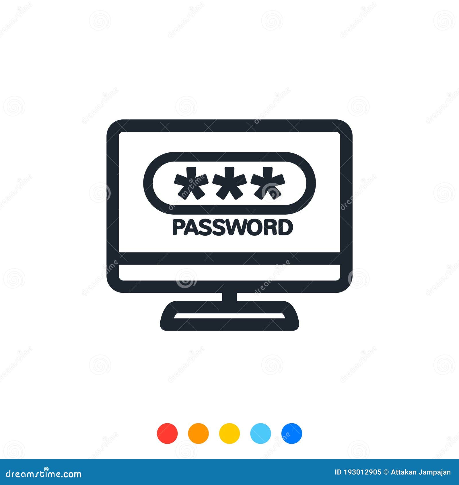 Computer Password Entry Icon,Vector and Illustration Stock Vector ...