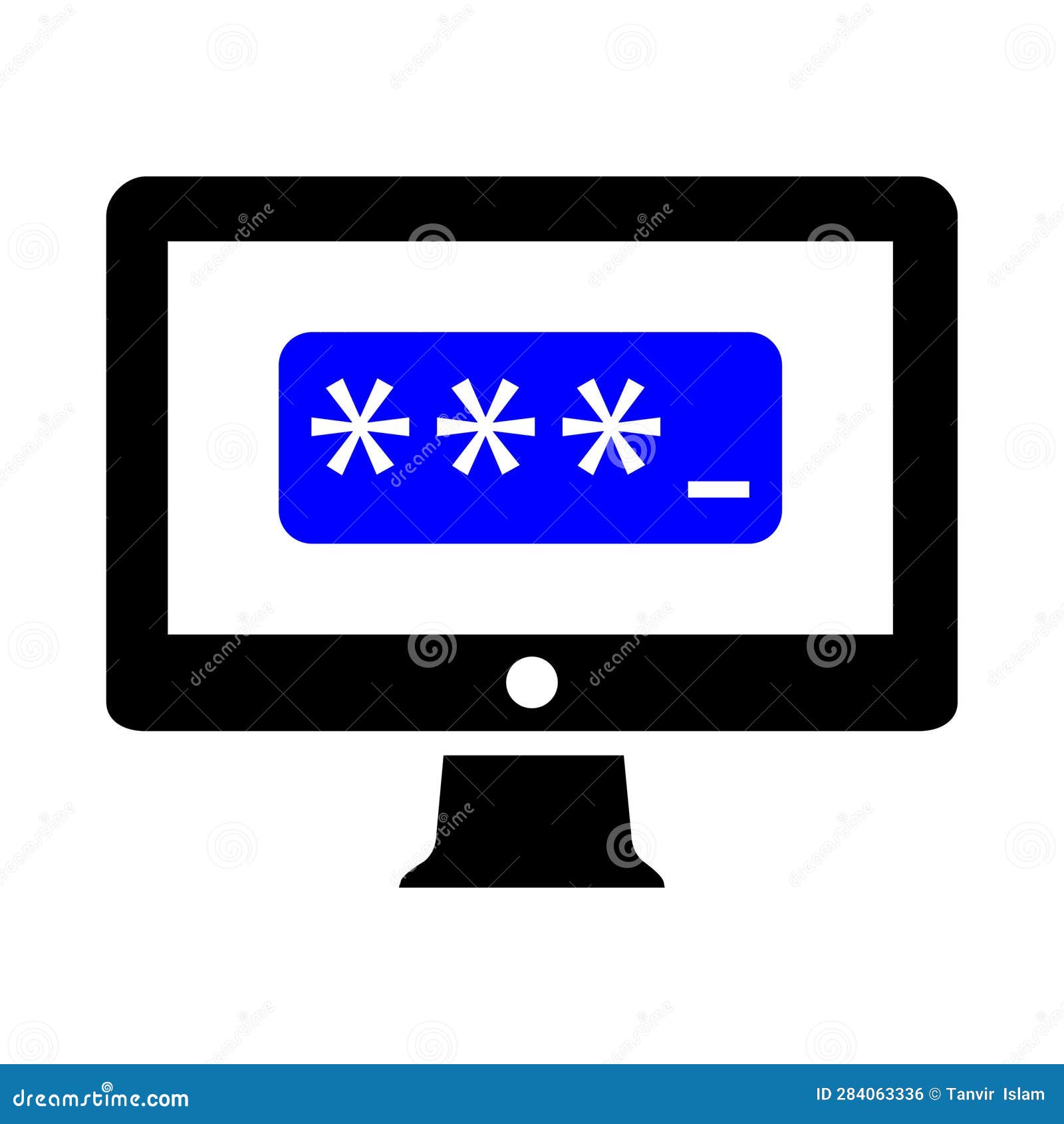 Computer Password Icon stock vector. Illustration of designed - 284063336