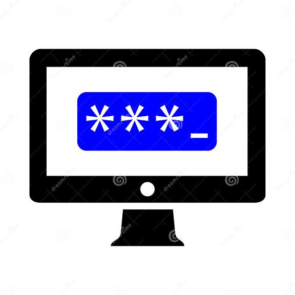 Computer Password Icon stock vector. Illustration of designed - 284063336