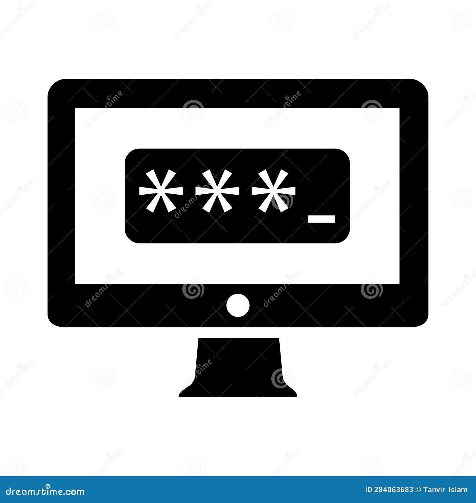 Computer Password Icon stock vector. Illustration of security - 284063683