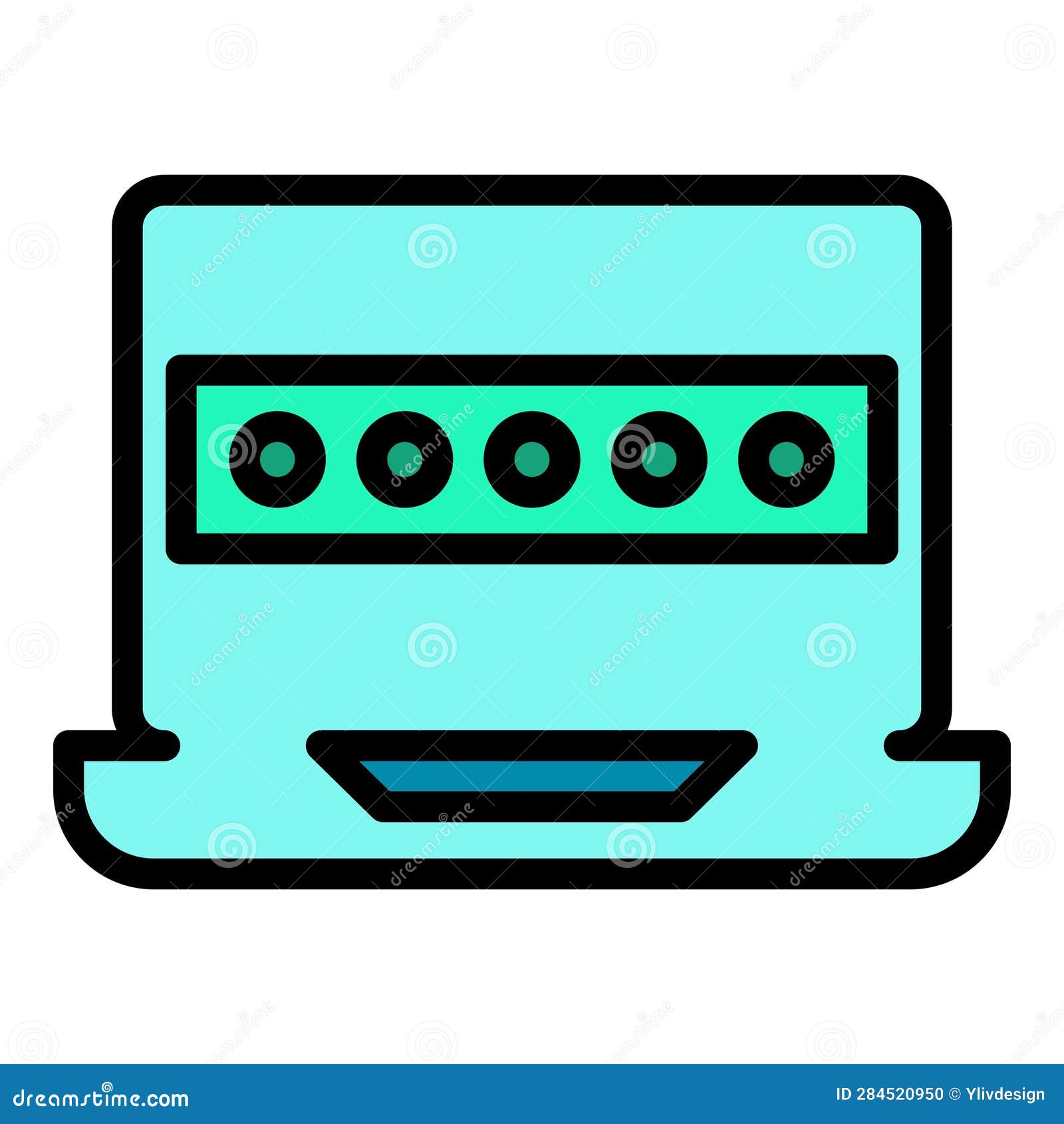 Computer Password Icon Vector Flat Stock Vector - Illustration of lock ...