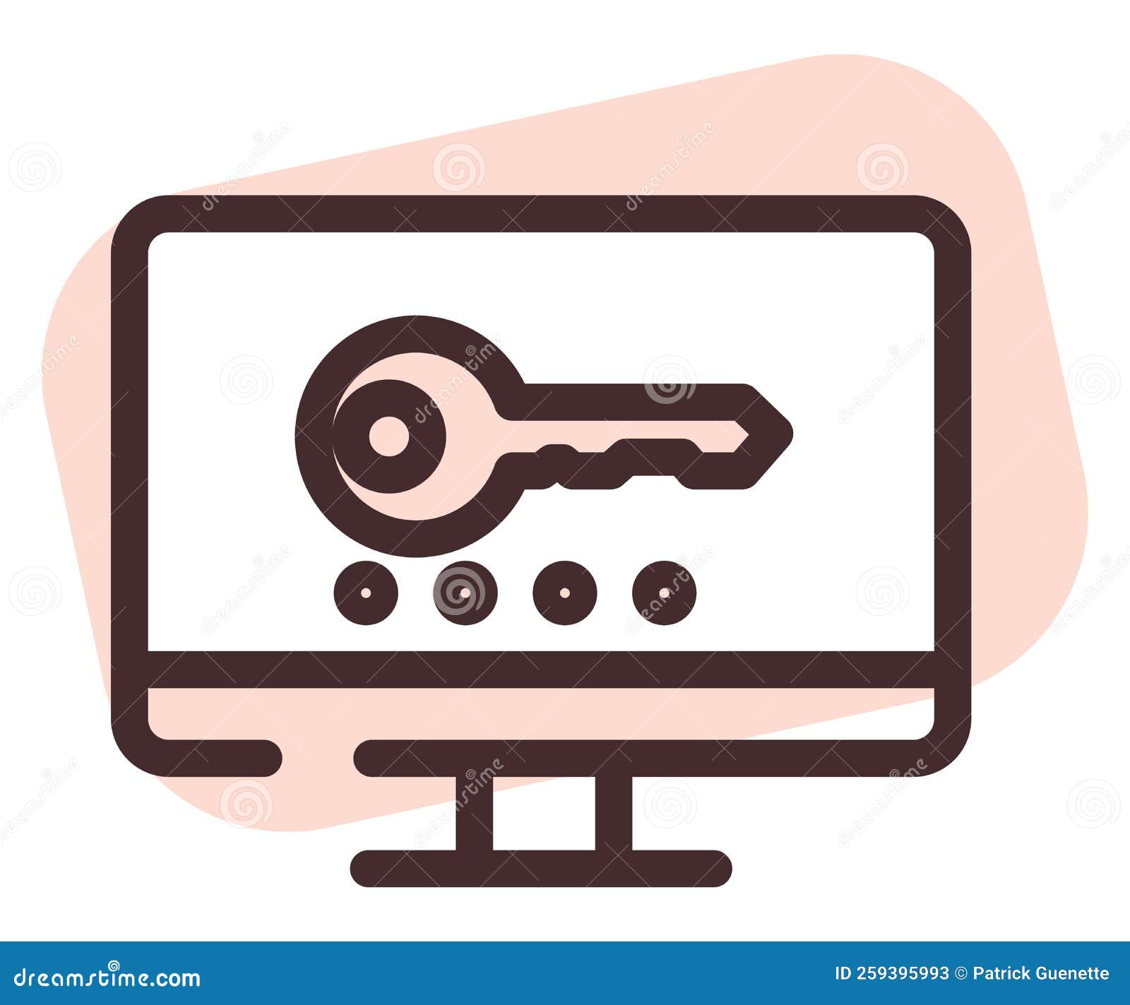 Computer password, icon stock vector. Illustration of design - 259395993