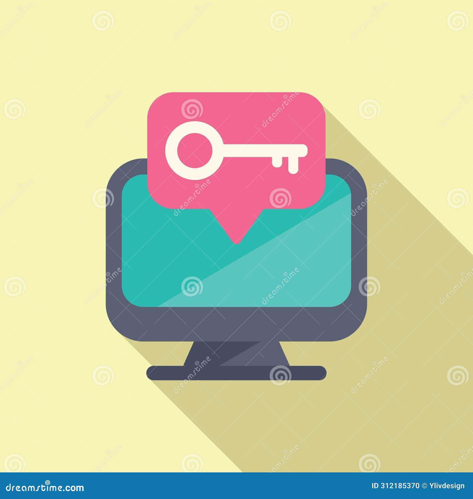 Computer Password Key Icon Flat Vector. Code Mobile Stock Vector ...
