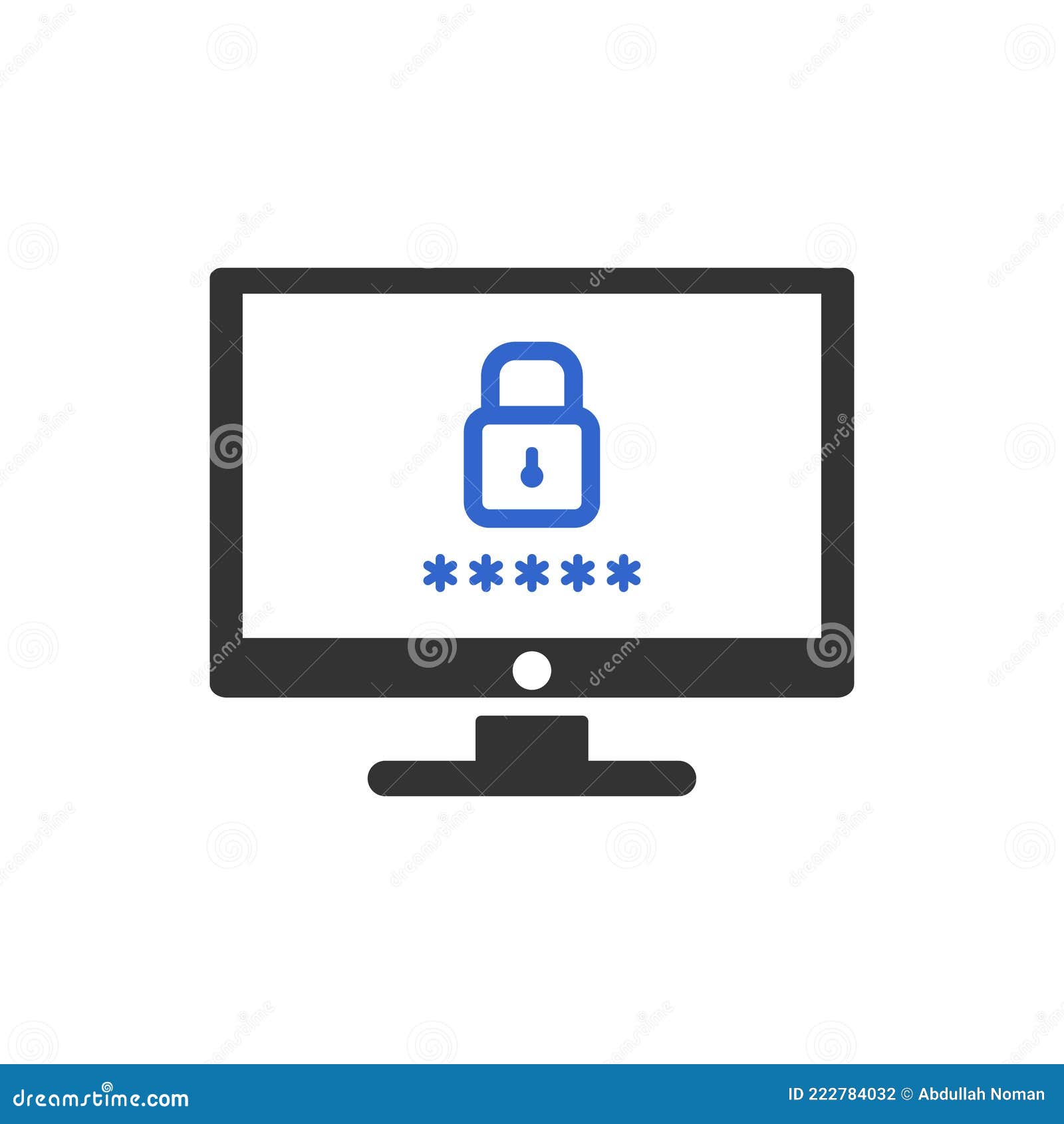 Computer Password Lock Icon Stock Vector - Illustration of button ...