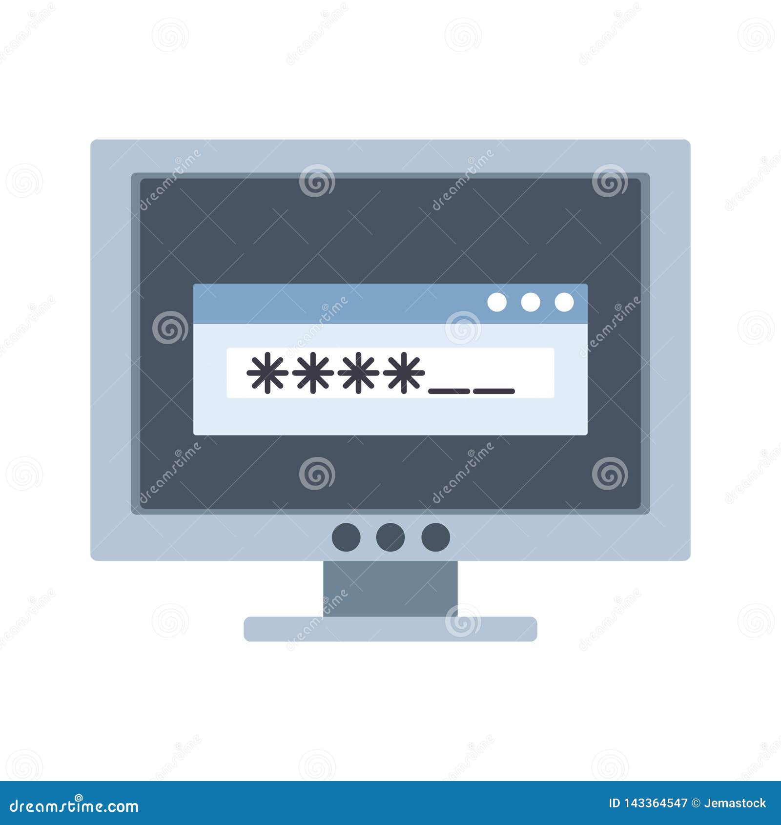 Computer with password stock vector. Illustration of digital - 143364547