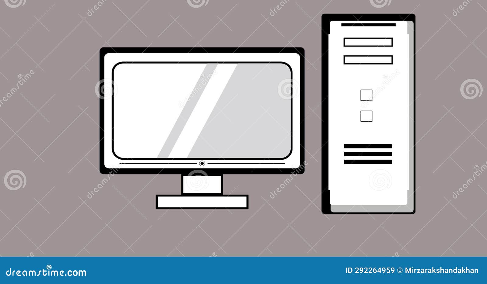 Computer (PC) Abstract Illustration Design Icon Desktop in High ...