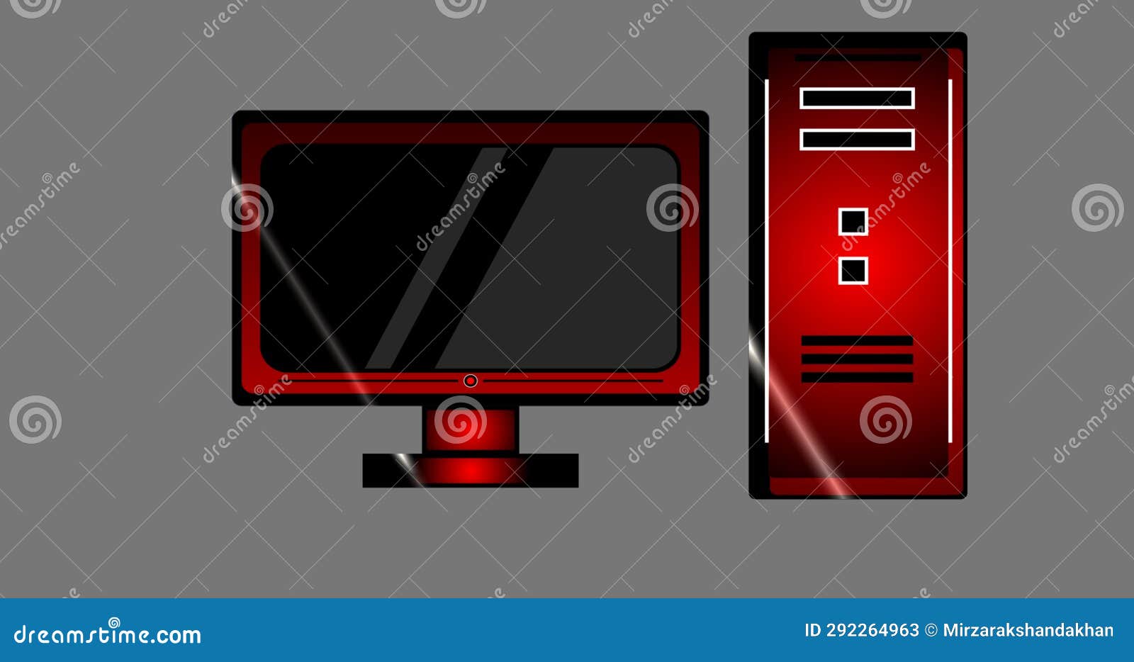 Computer (PC) Abstract Illustration Design Icon Desktop in High ...