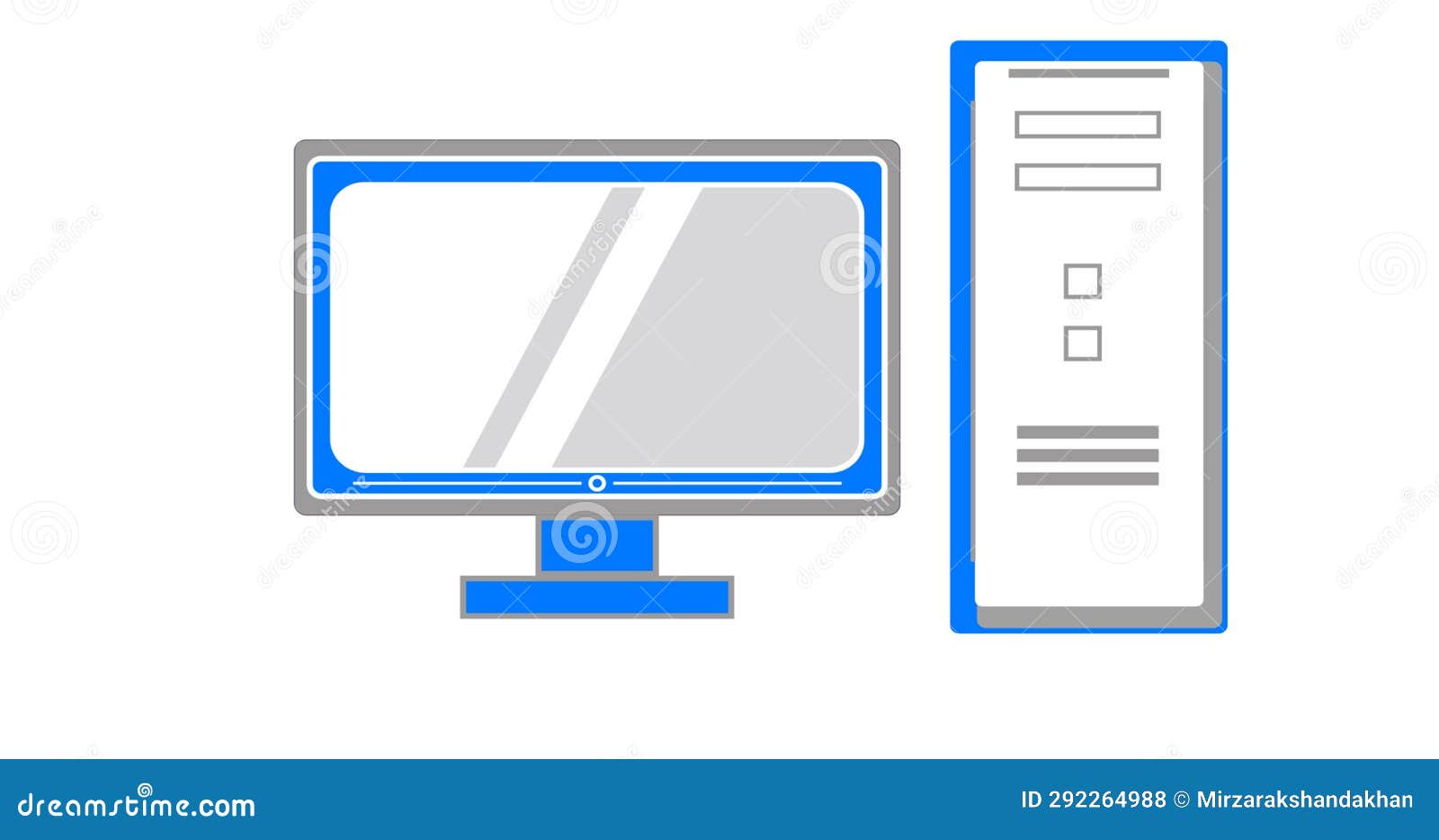 Computer (PC) Abstract Illustration Design Icon Desktop in High ...