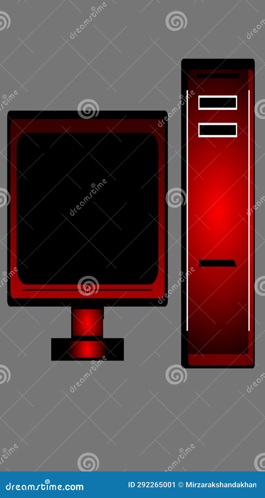 Computer (PC) Abstract Illustration Design Icon Desktop in Vertical ...