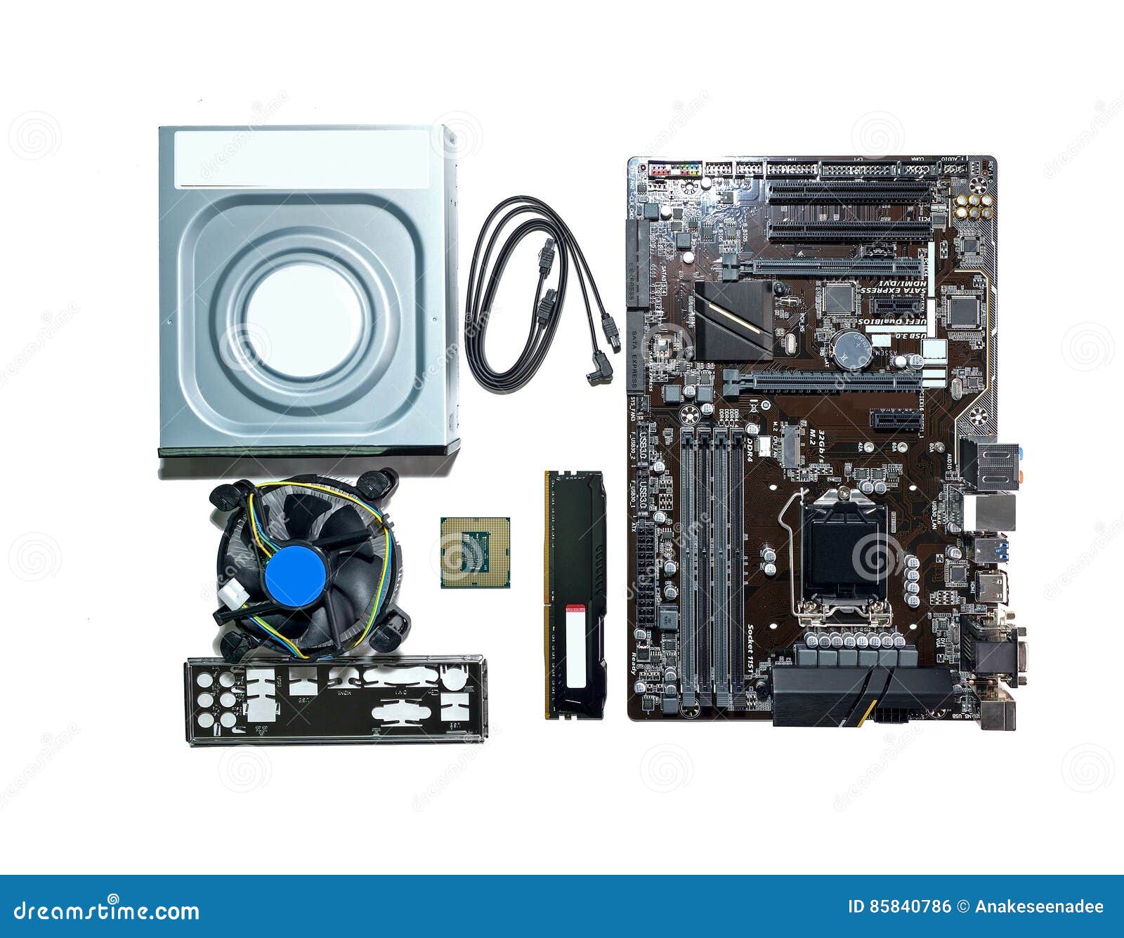 Computer pc component stock photo. Image of cable, harddisk - 85840786