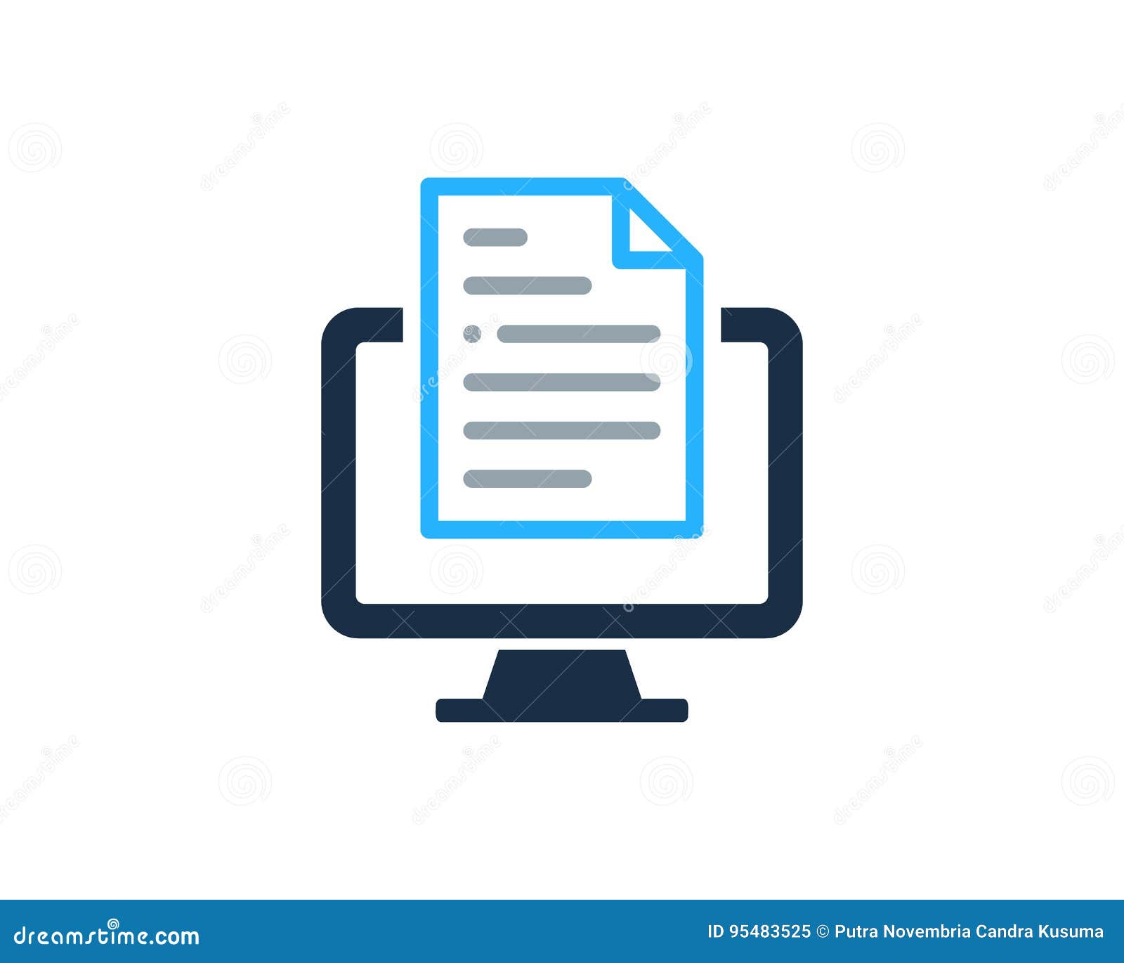 Computer PC Document Icon Logo Design Element Stock Vector ...