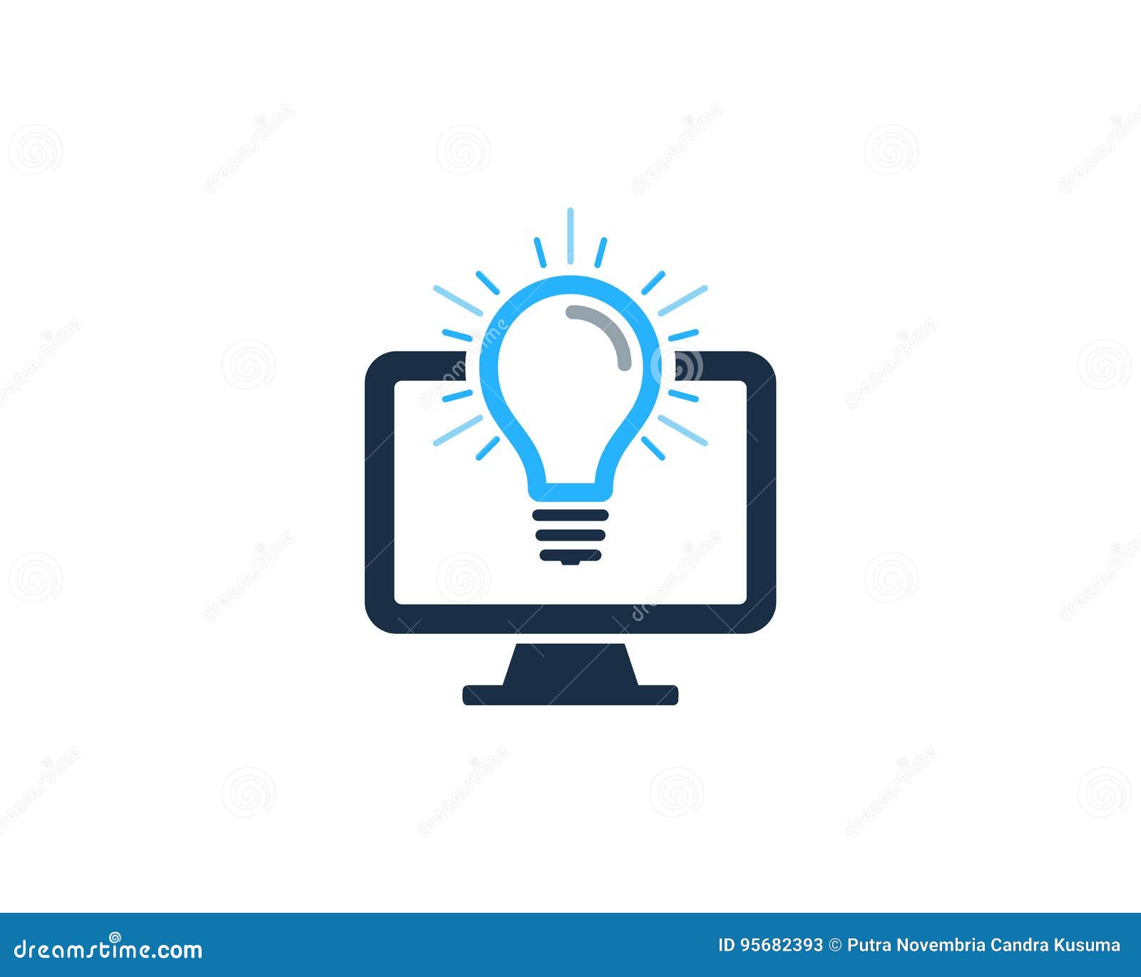 Computer PC Idea Icon Logo Design Element Stock Vector - Illustration ...
