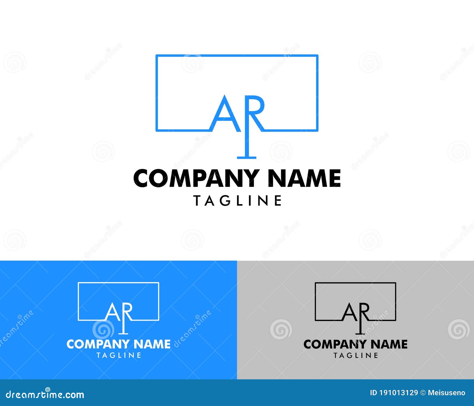 Computer PC Monitor with Initial Letter AR Logo Design Template Stock ...