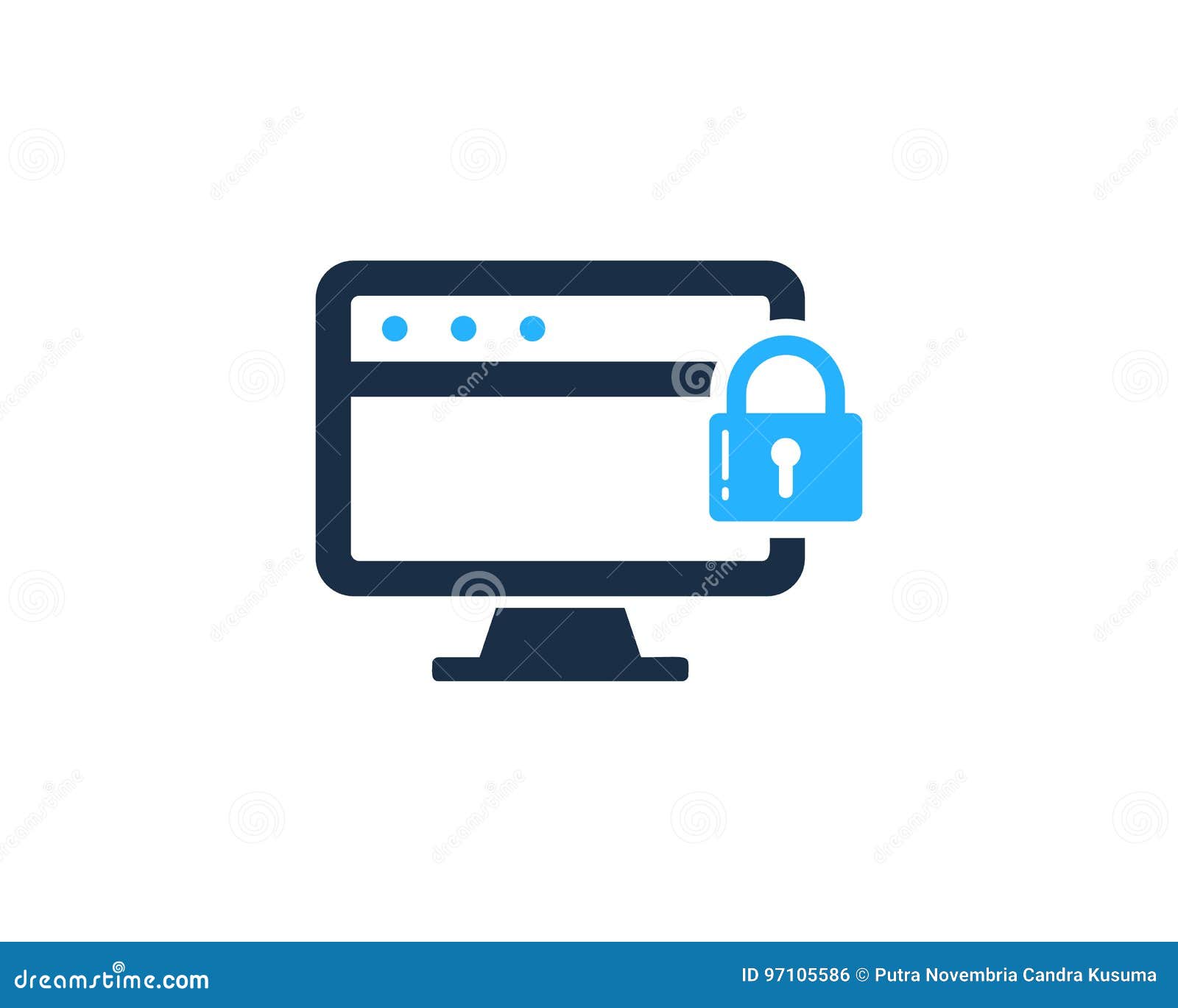 Computer PC Security Icon Logo Design Element Stock Vector ...
