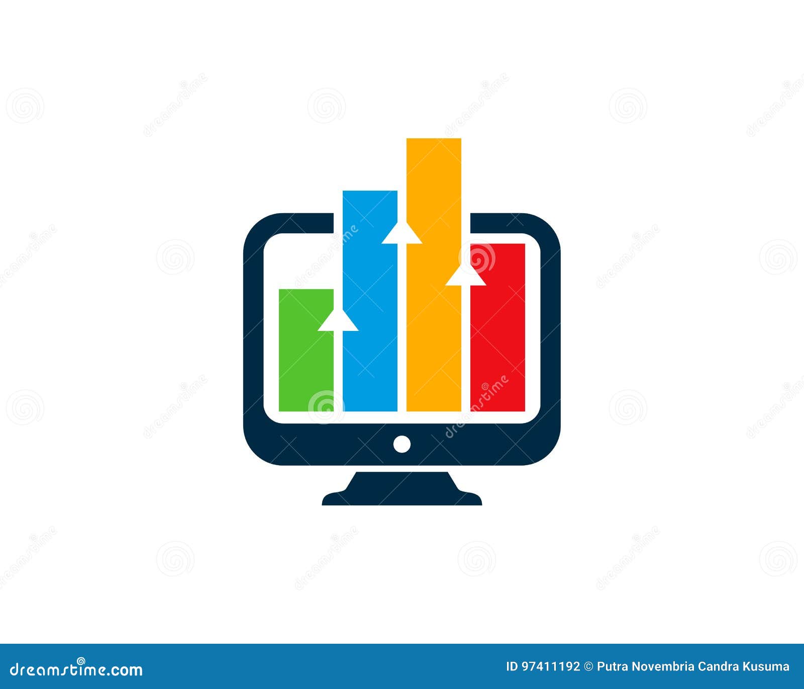 Computer PC Statistik-Ikone Logo Design Element Vektor Abbildung ...