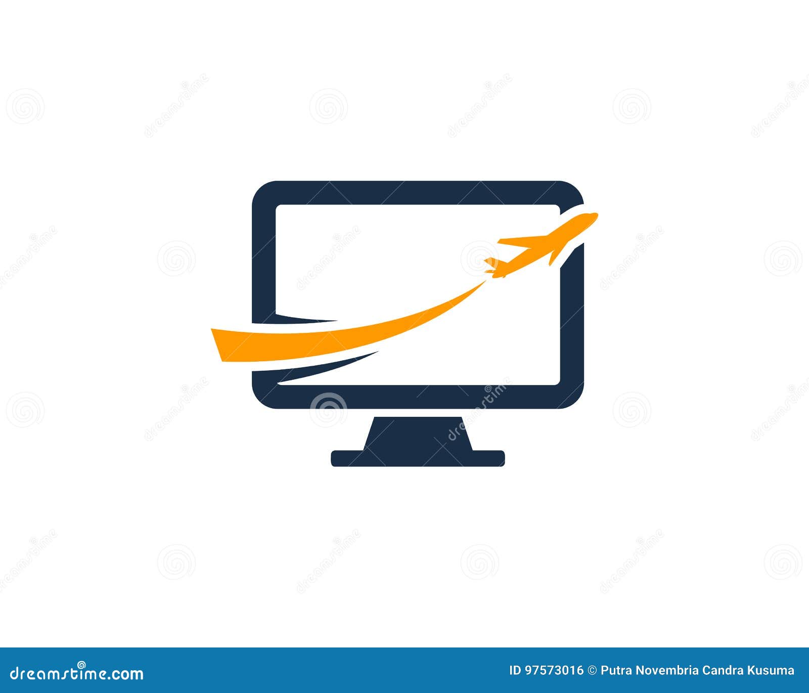 Computer PC Travel Icon Logo Design Element Stock Vector - Illustration ...