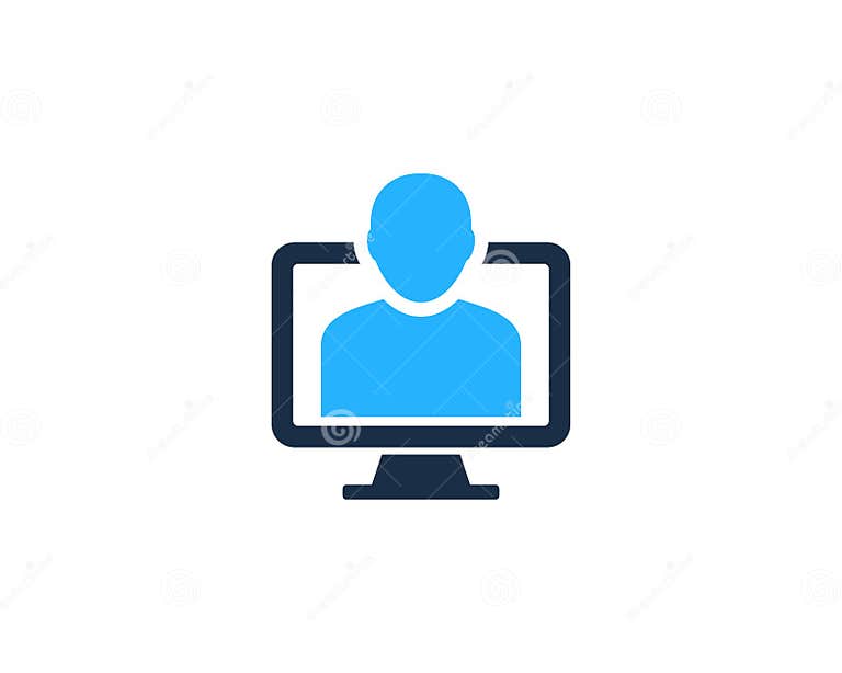 Computer PC User Icon Logo Design Element Stock Vector - Illustration ...