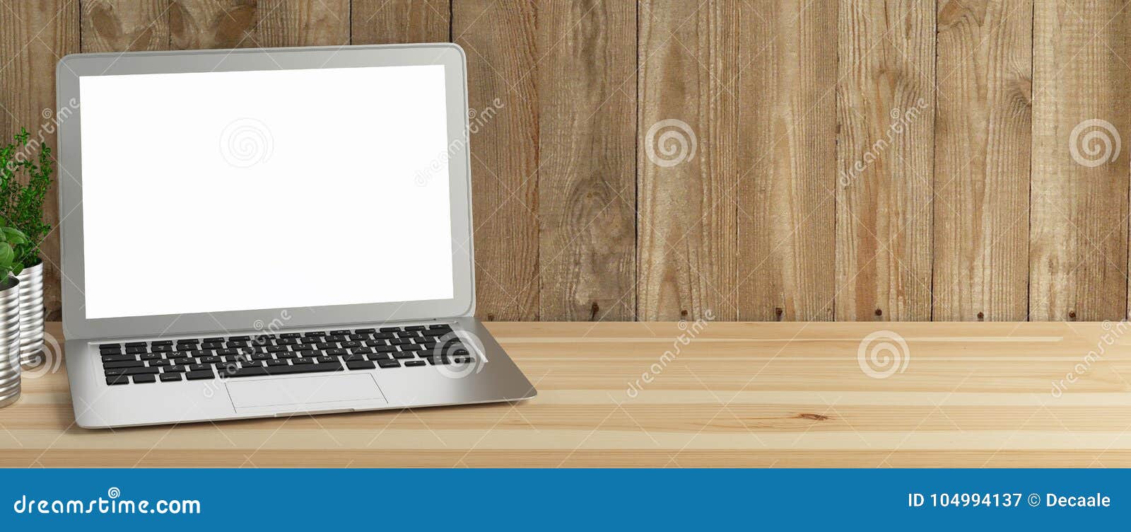 Computer, Pc on Wooden Desk, 3d Render Illustration Stock Illustration ...