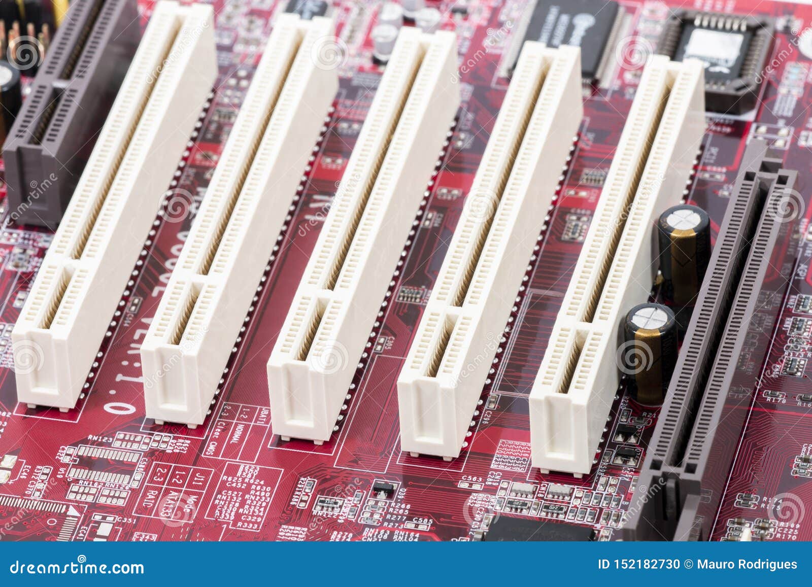 Computer pci connections stock photo. Image of digital - 152182730