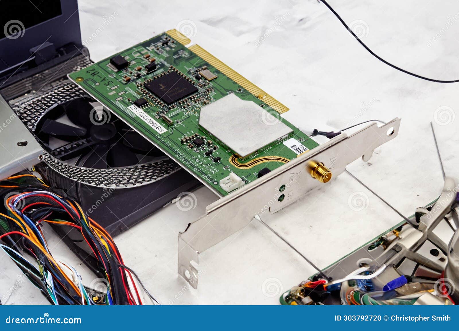 Computer PCI Internal Network Card Stock Photo - Image of studio, close ...